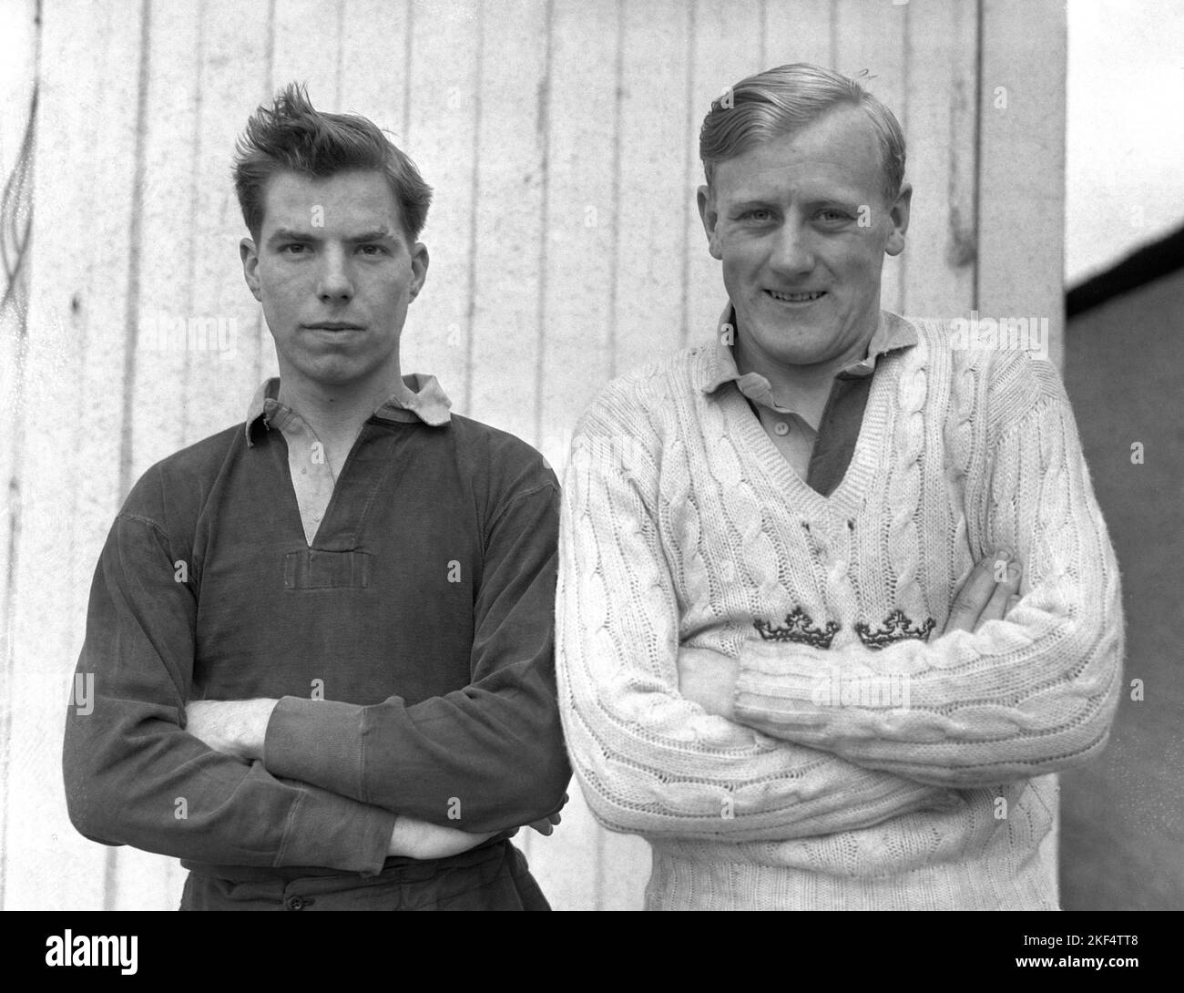 H Tranter (left) and Christopher E Winn of the Oxford University Rugby ...