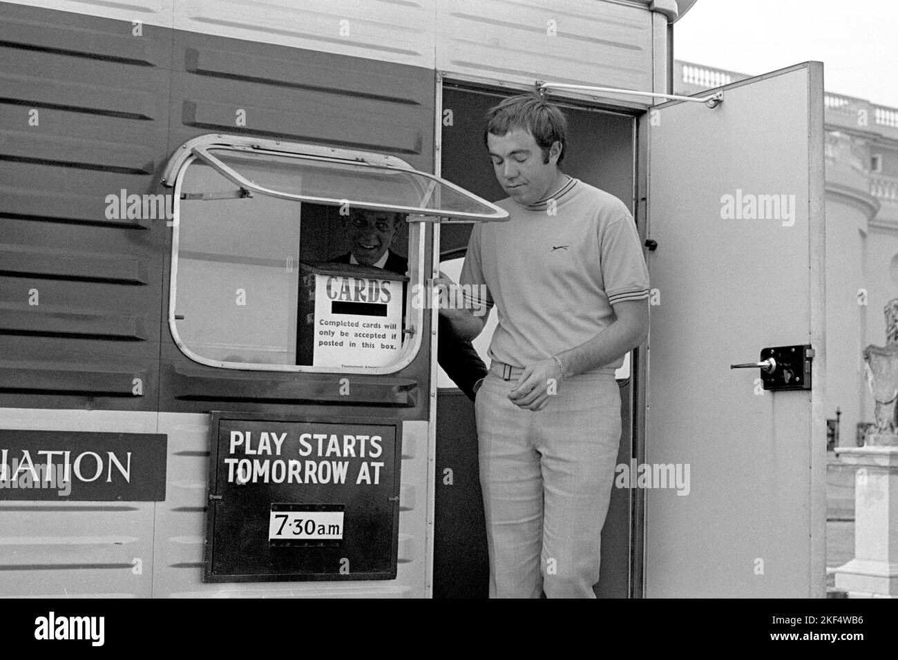 Eddie Polland leaves the Referee's caravan after being disqualified for ...