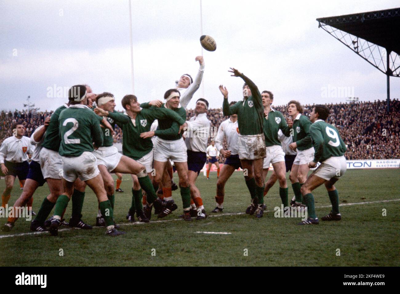 Ireland's Ken Goodall about to catch the lineout ball (c Stock Photo ...