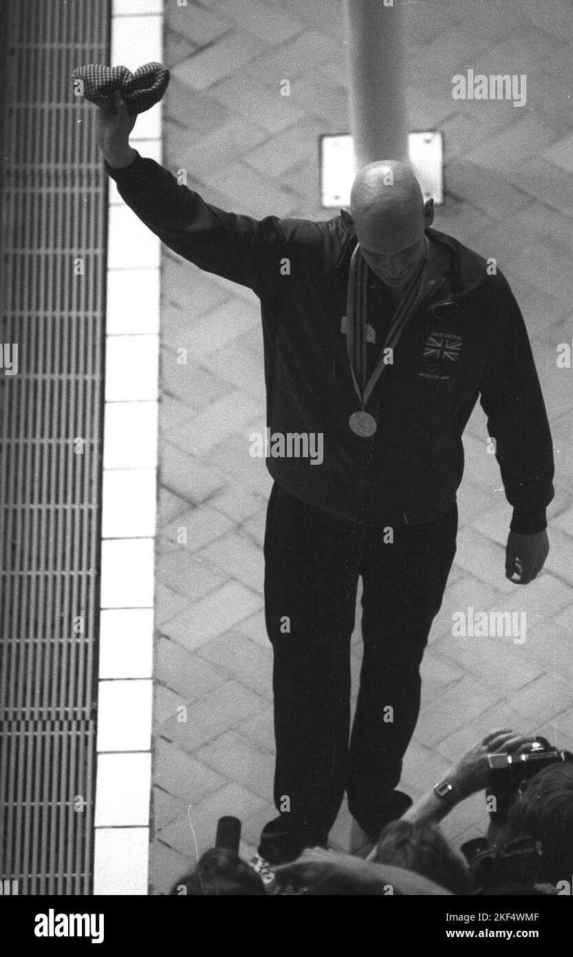 Duncan Goodhew after winning the gold medal in the 100m breaststroke ...