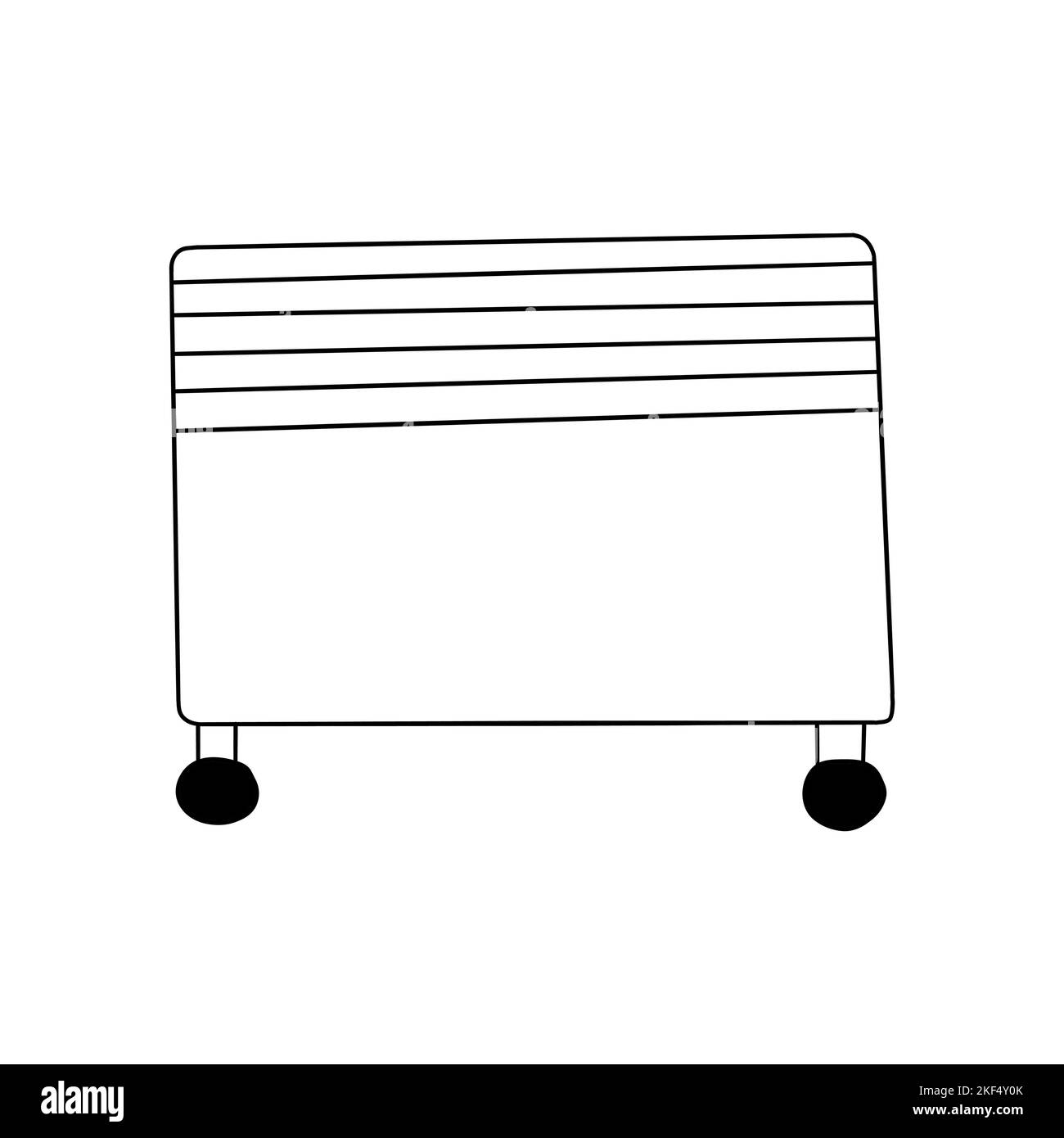 Floor electric oil heater for home. Equipment for heat radiation in the ...