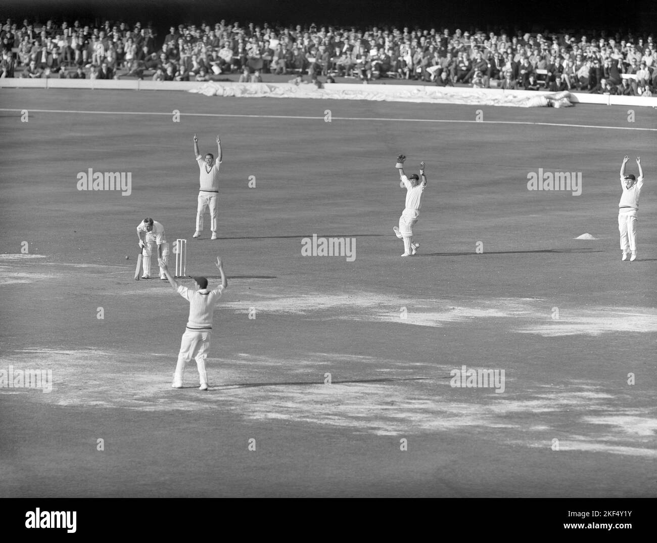 Yorkshire's John Hampshire (second l), Jimmy Binks (second r) and Phil ...