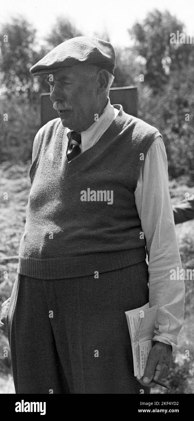 Scottish golfer James Braid, attending the first post-war professional ...