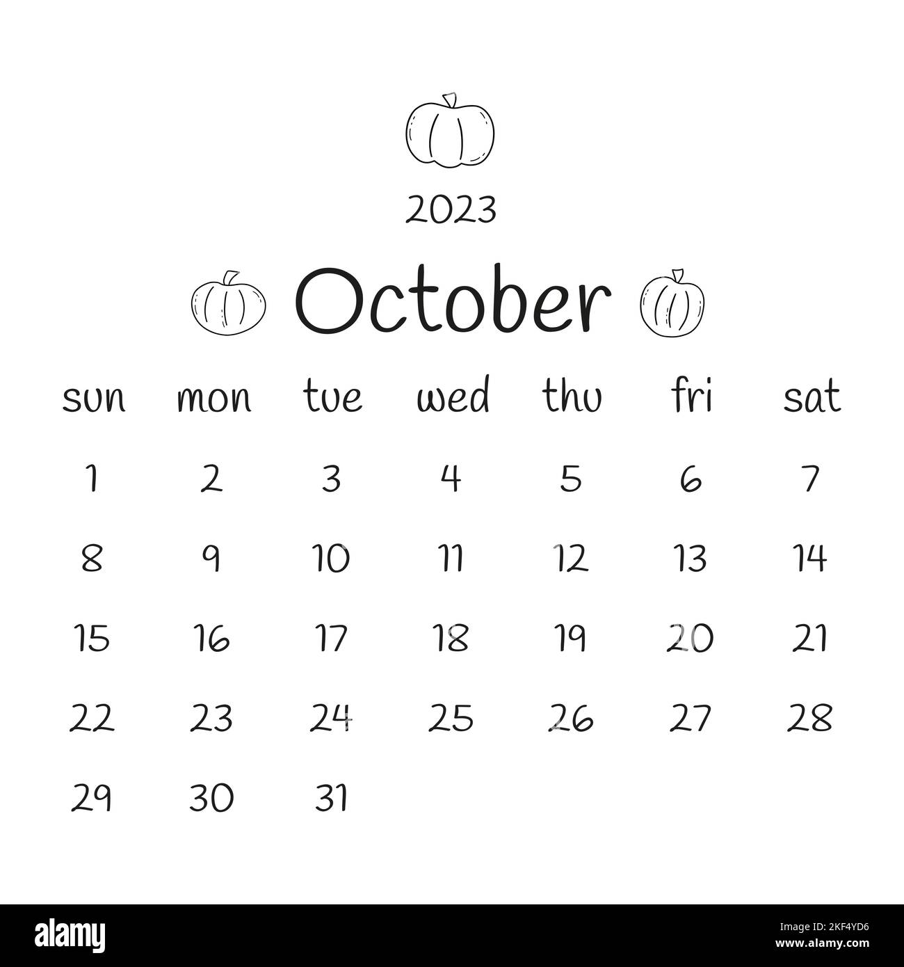 Clipart Calendario Ottobre