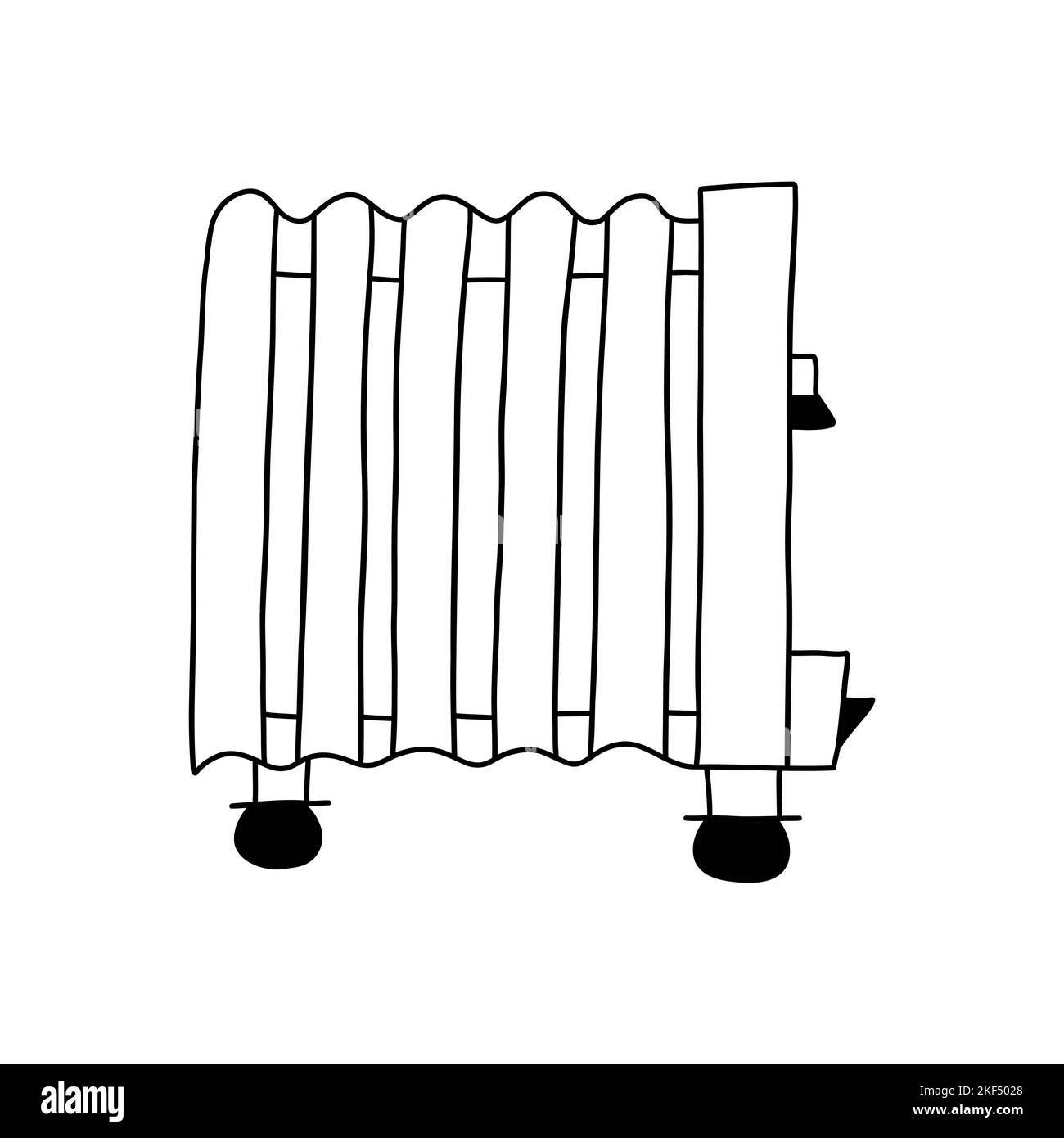 Floor electric oil heater for home. Equipment for heat radiation in the ...
