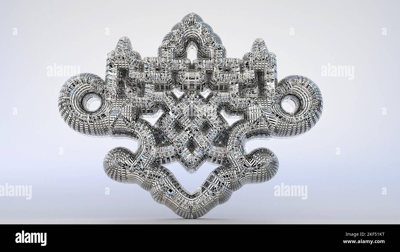 3D Illustration of a very detailed but methodically connected ...