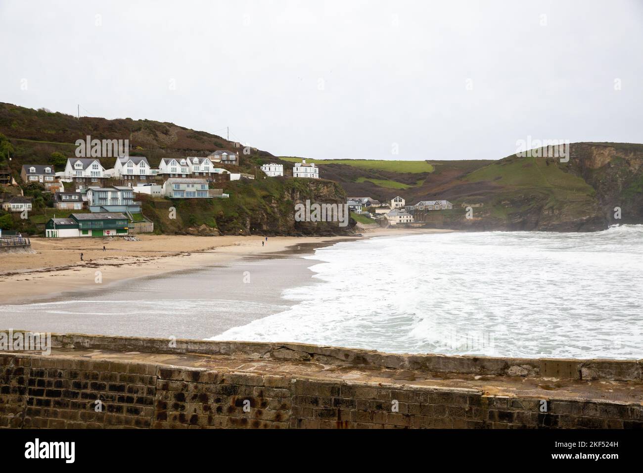 Portreath,Cornwall,16th November 2022,Large waves and stormy seas in ...