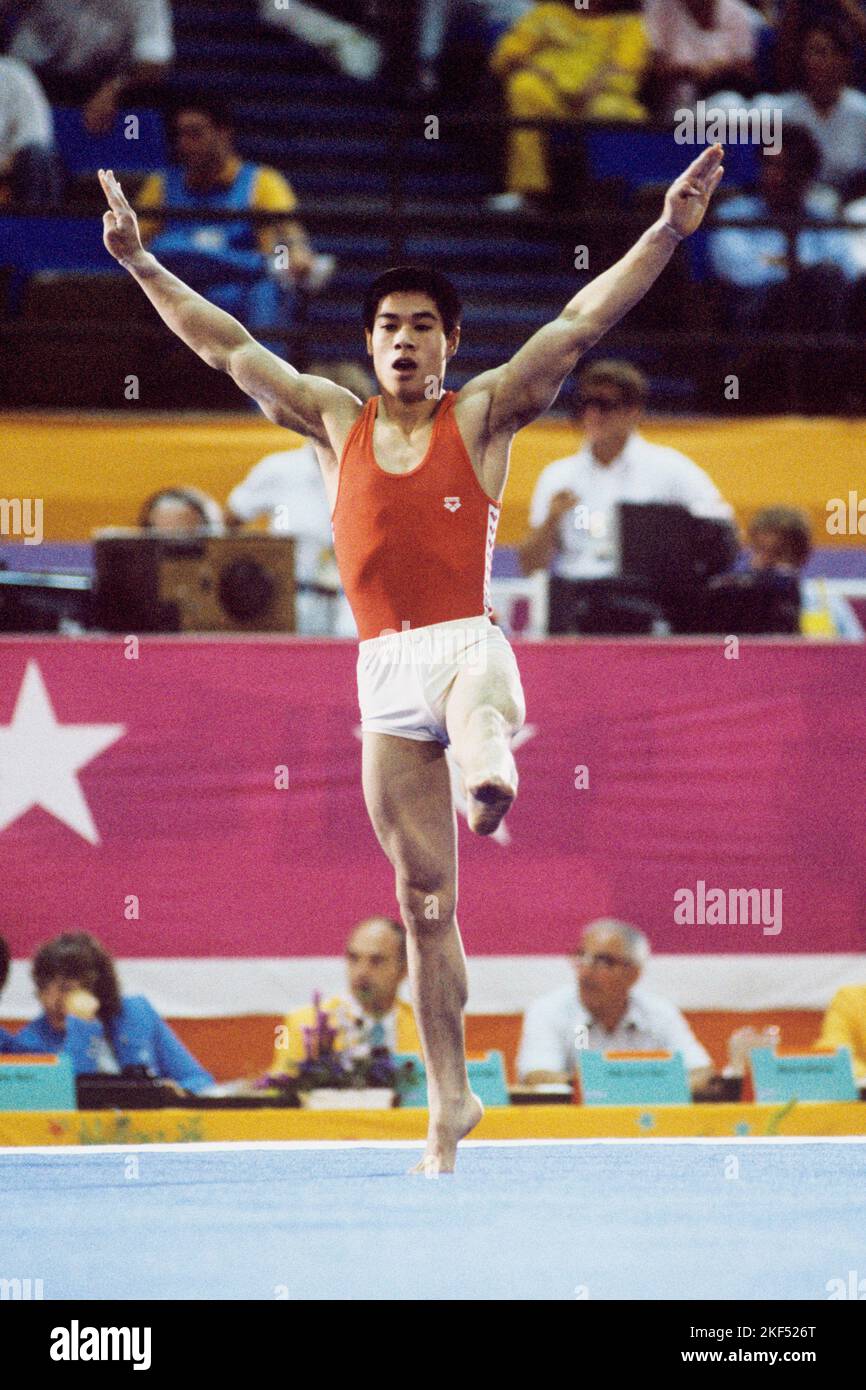 Li Ning, China, gold medallist in the floor exercise Stock Photo - Alamy