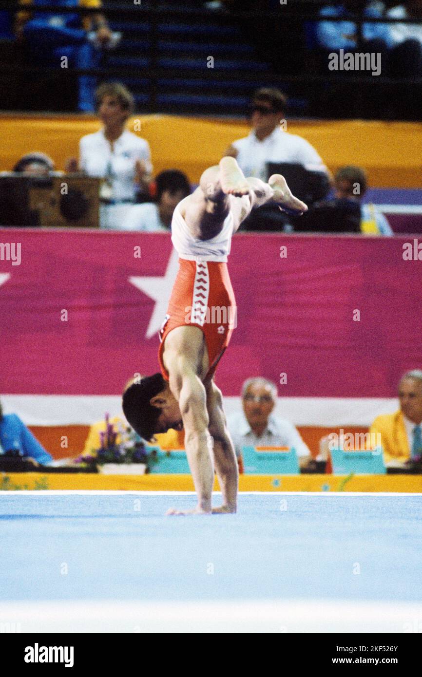 Li Ning, China, gold medallist in the floor exercise Stock Photo - Alamy