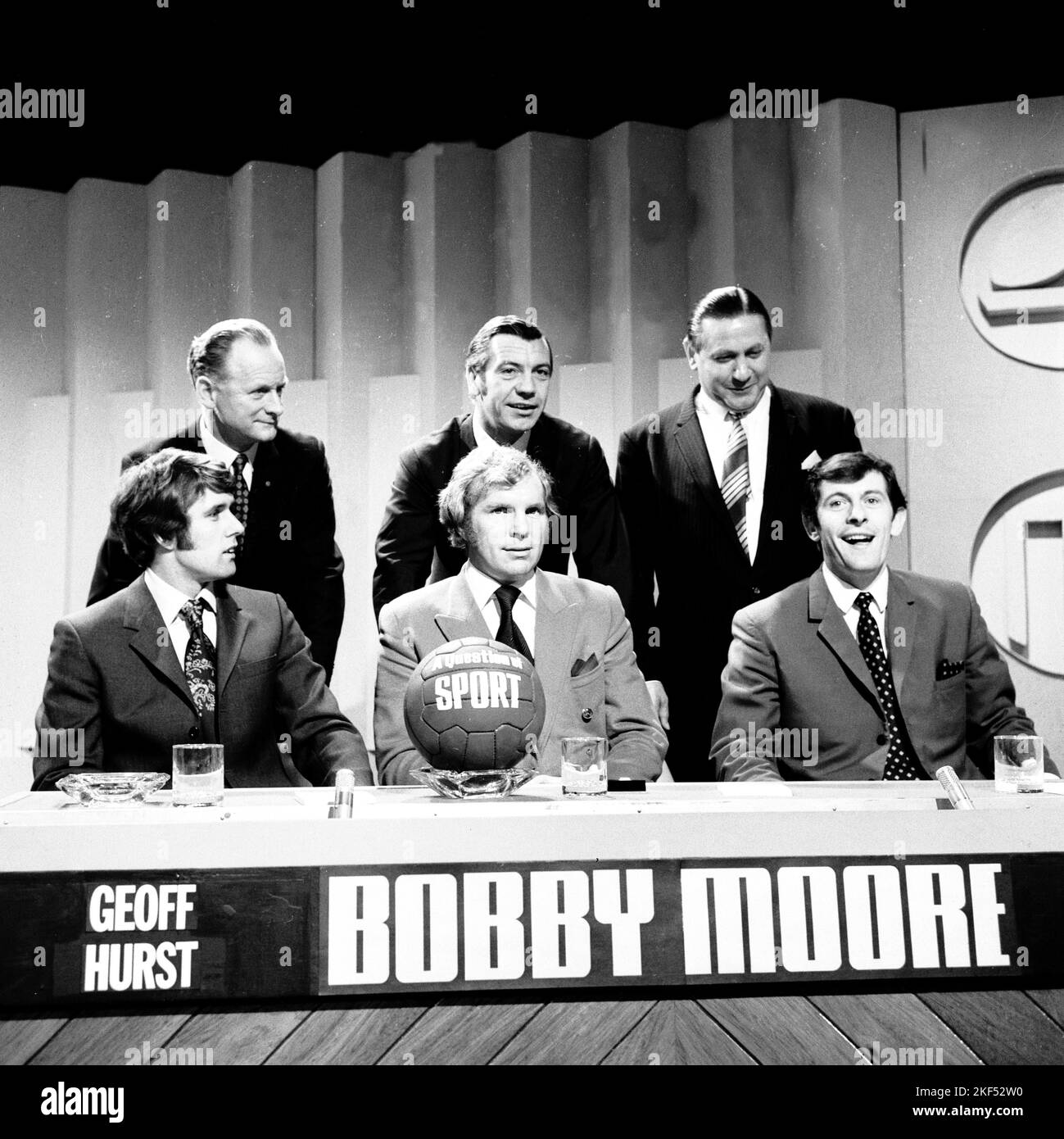 The line up for an edition of Question of Sport: (back row, l-r) Tom ...