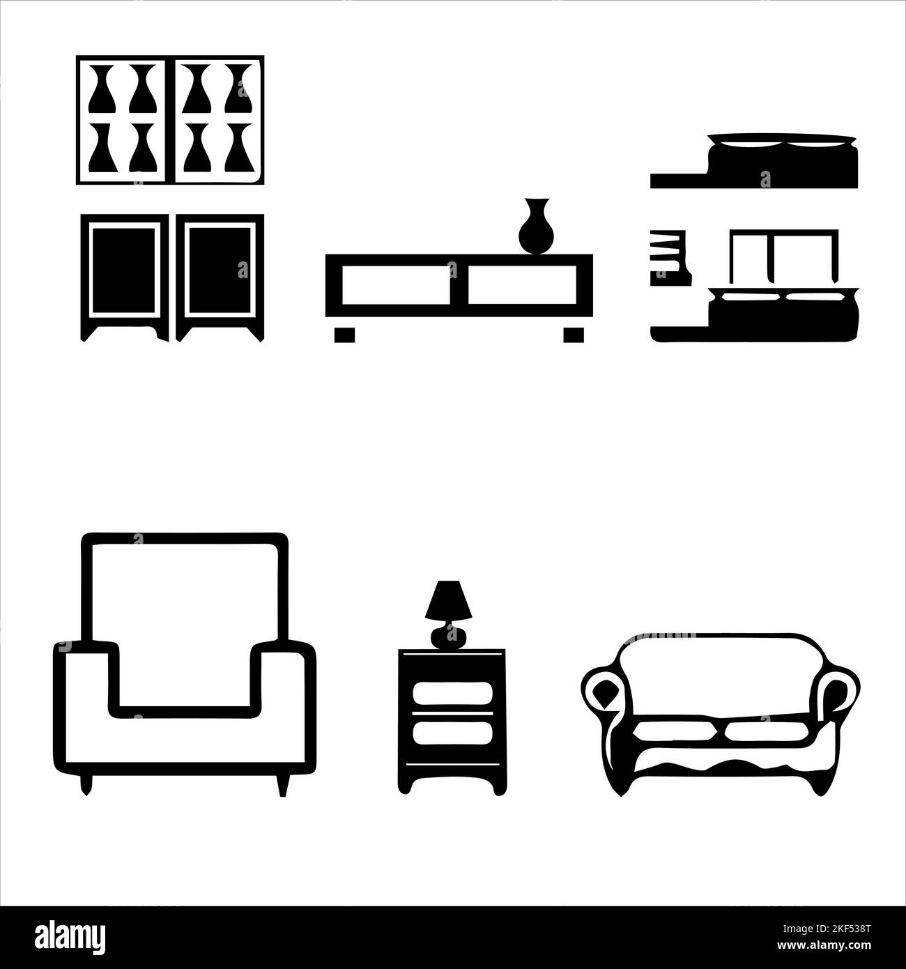Home interior design icon, sofa icon, living room, vector illustration ...