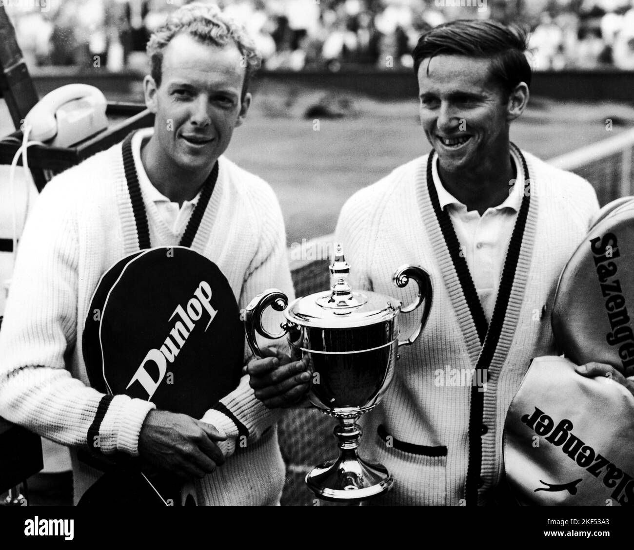 (L-R) Runner up Fred Stolle and Men's Singles Champion Roy Emerson ...