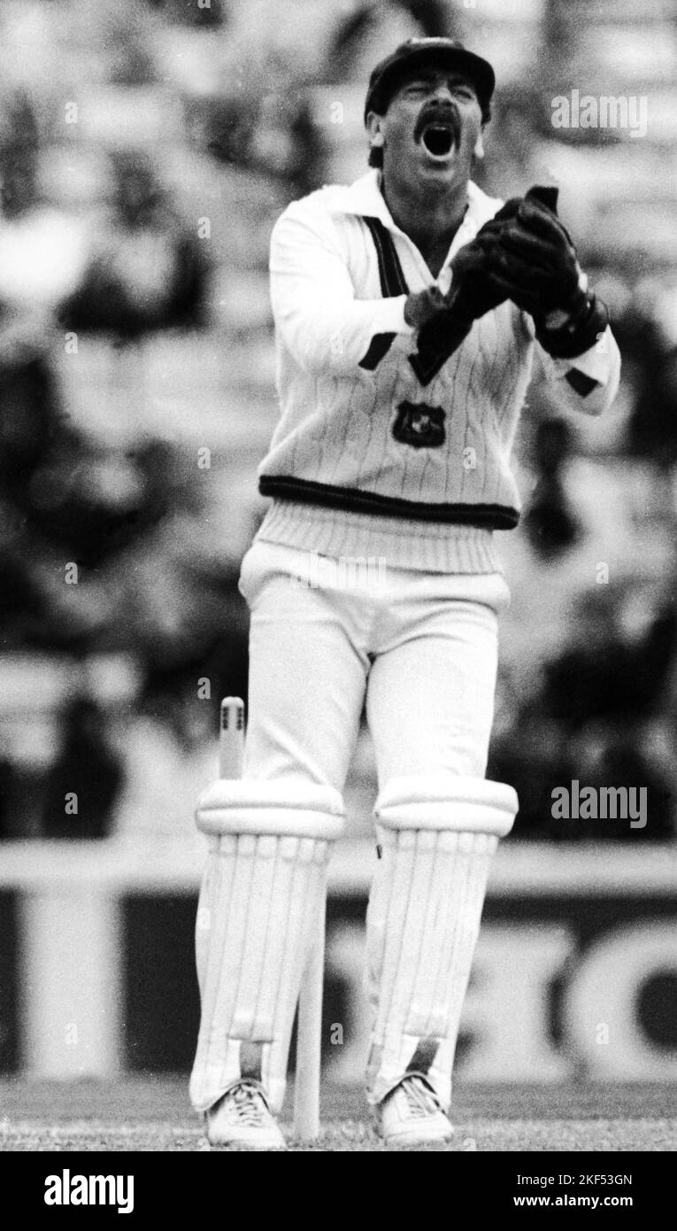 Australian wicketkeeper Rodney Marsh makes a loud appeal as England's ...