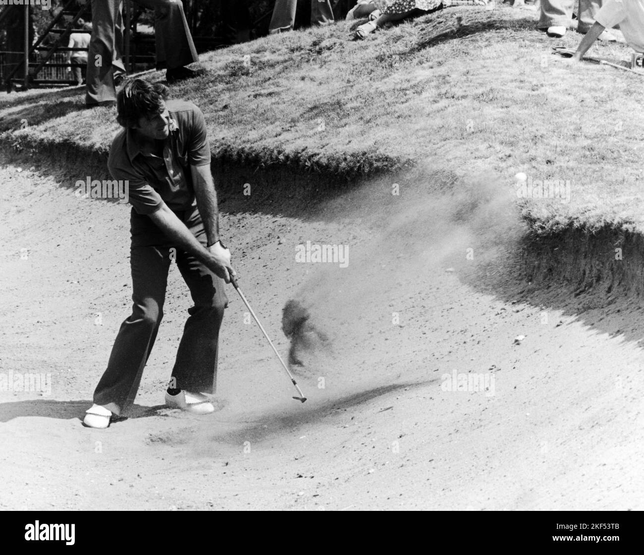 Graham Marsh plays out of a bunker Stock Photo - Alamy