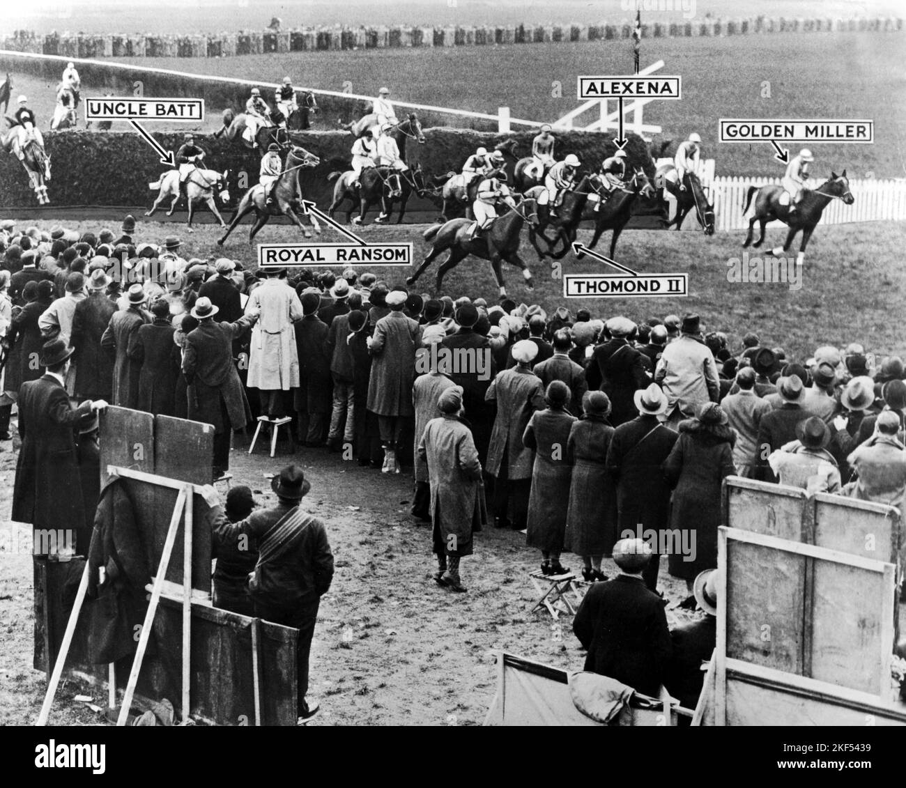 Golden Miller (r), owned by Dorothy Paget, on his way to victory in the ...