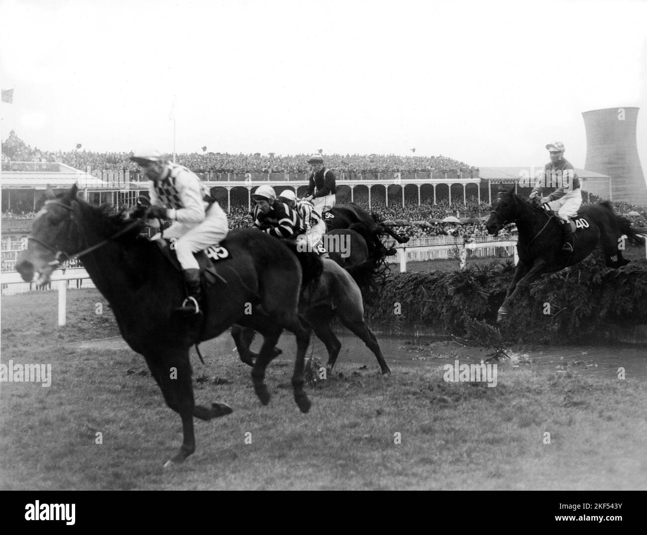 The water jump with the winner Foinavon (J.Buckingham) (38) taking the ...