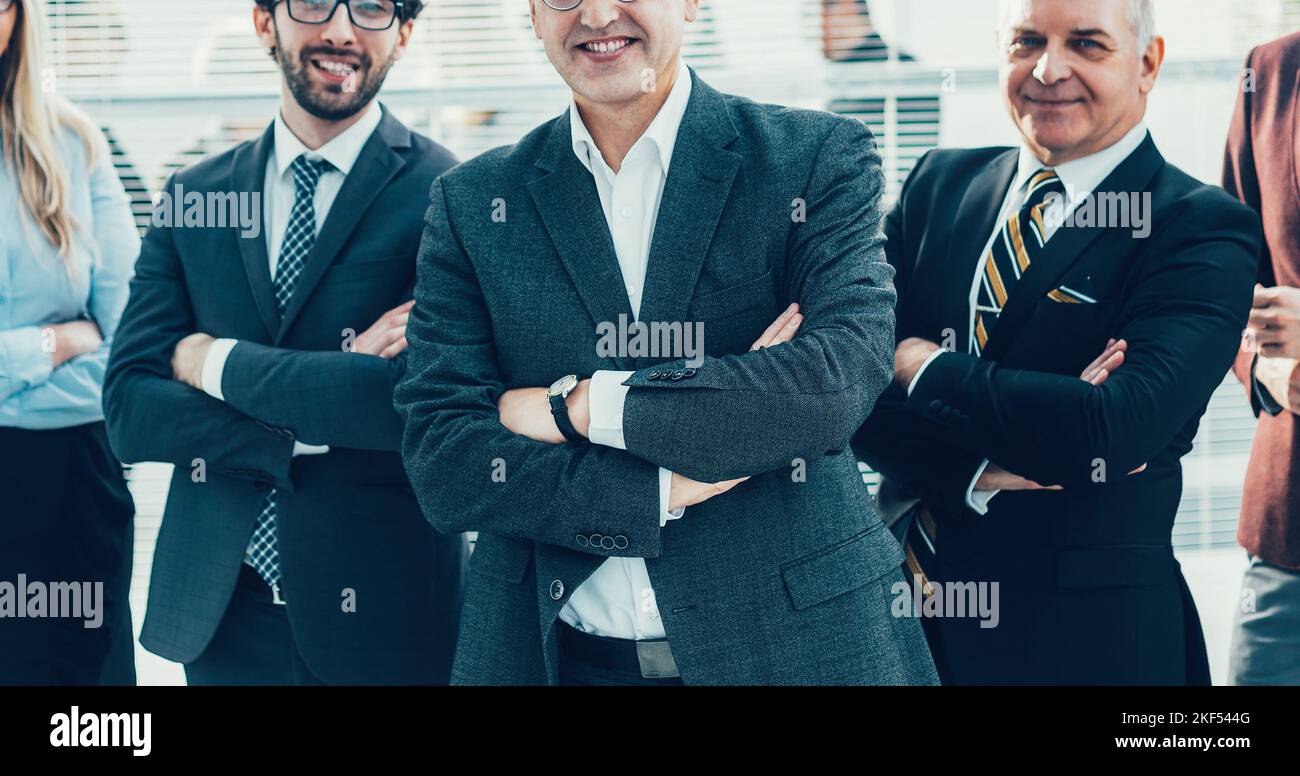 Group experienced employees standing hi-res stock photography and ...