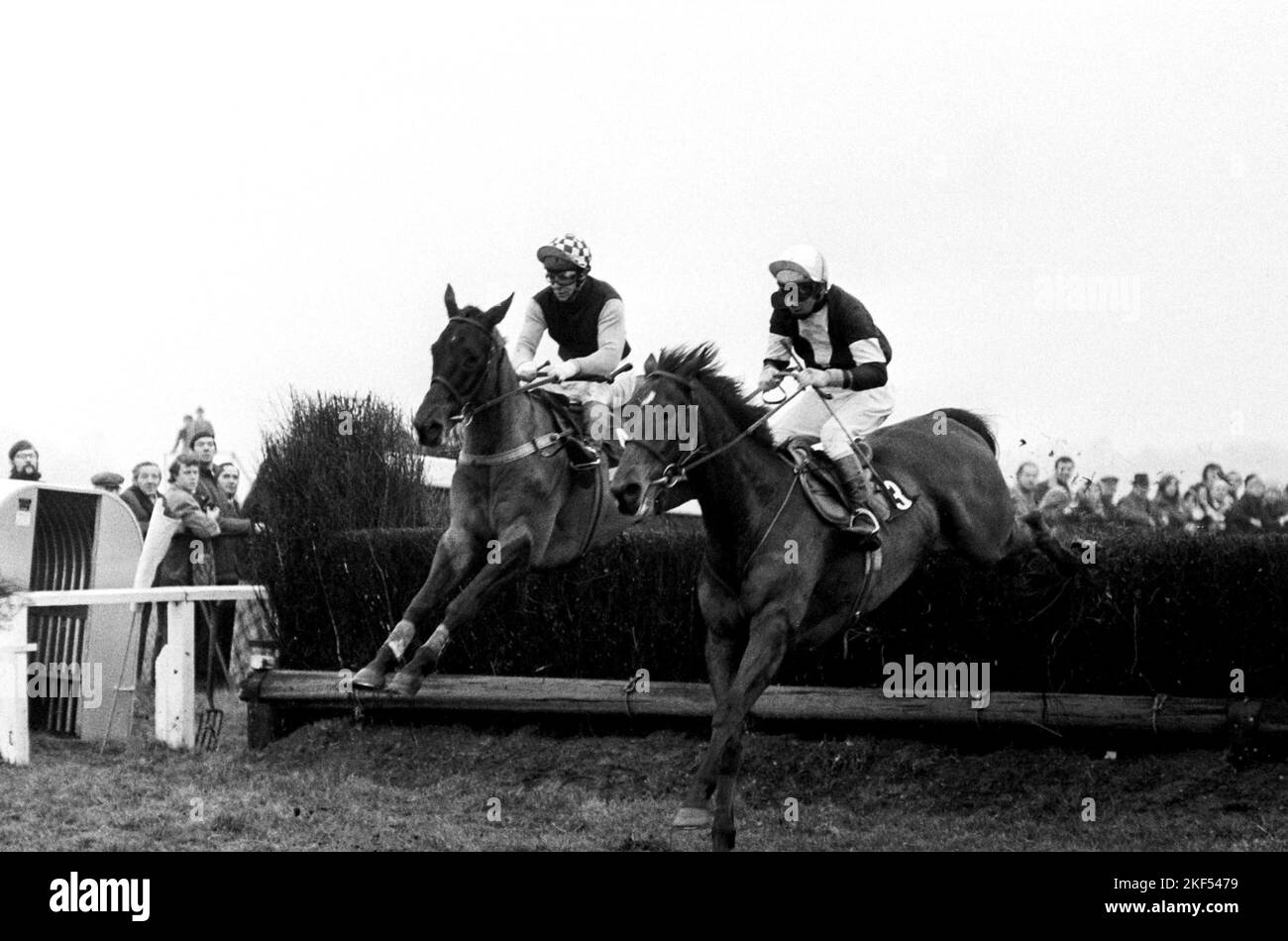 Pendil jumps the last fence to win from Inkslinger Stock Photo - Alamy