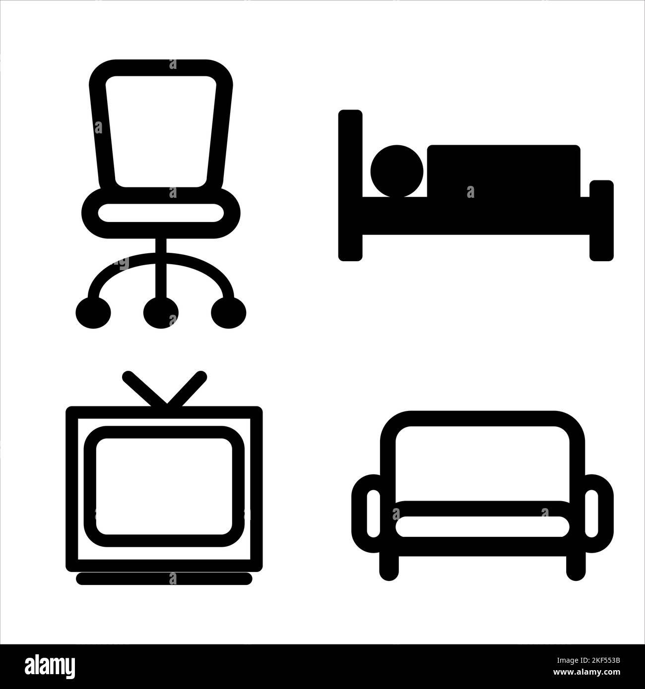Home interior design icon, sofa icon, living room, vector illustration ...