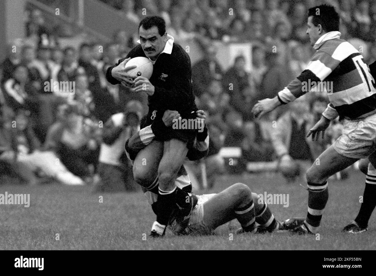 New Zealand All Black's Joe Stanley is tackled Stock Photo - Alamy