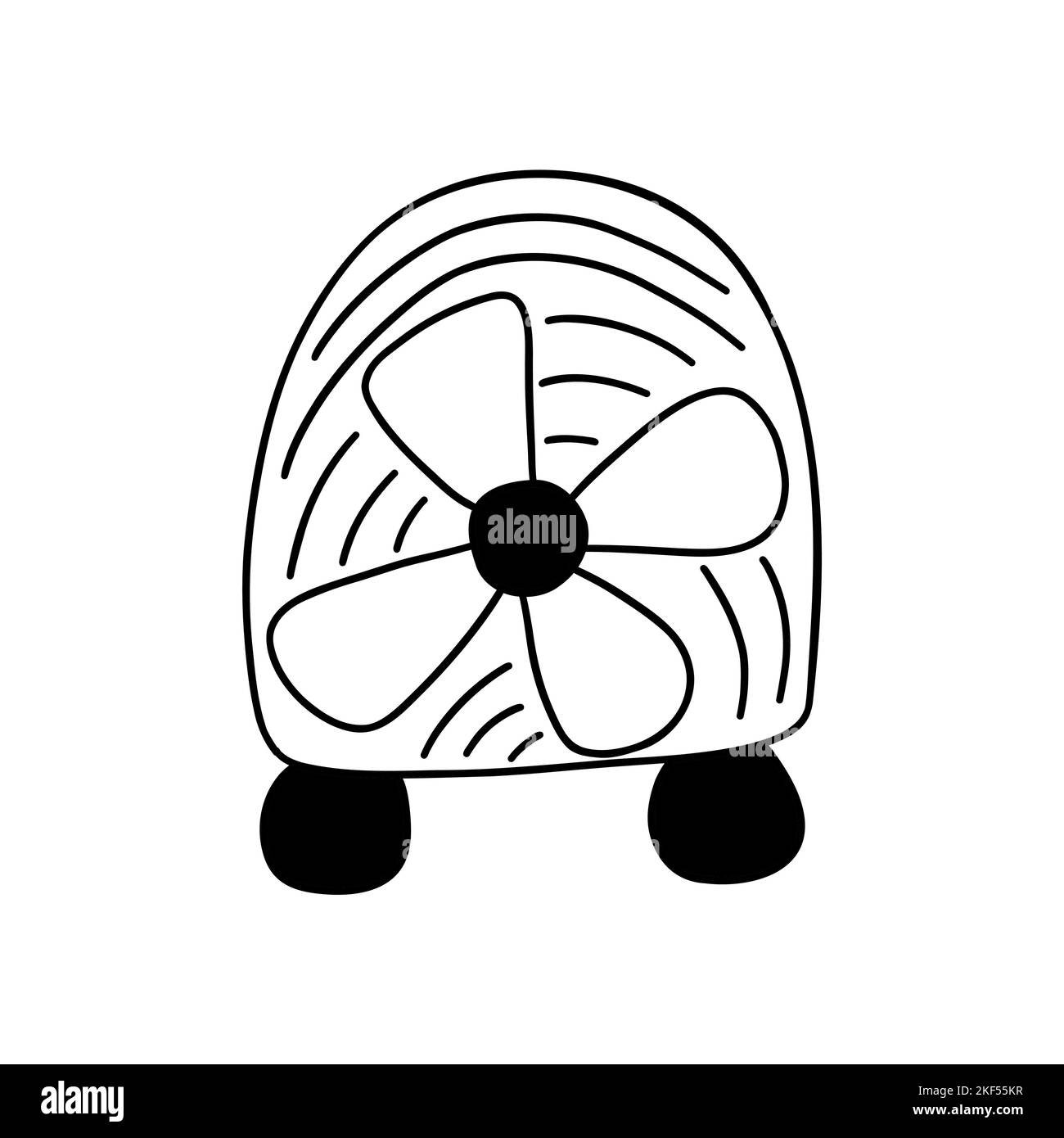 Small compact fan for home heating. Equipment with a propeller to ...