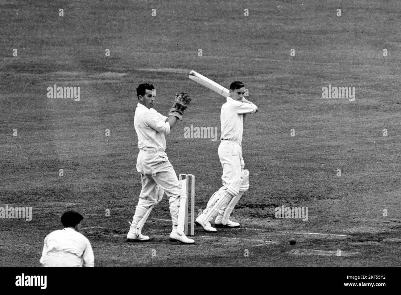 Surrey's Peter May hits out Stock Photo - Alamy