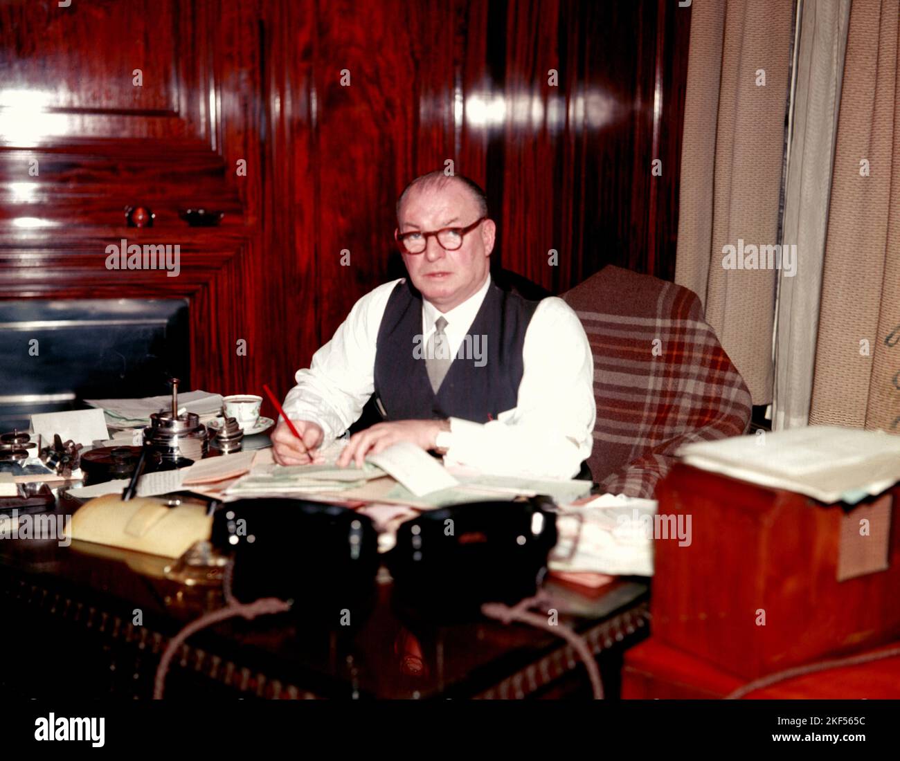 Arsenal manager Tom Whittaker in his office Stock Photo - Alamy