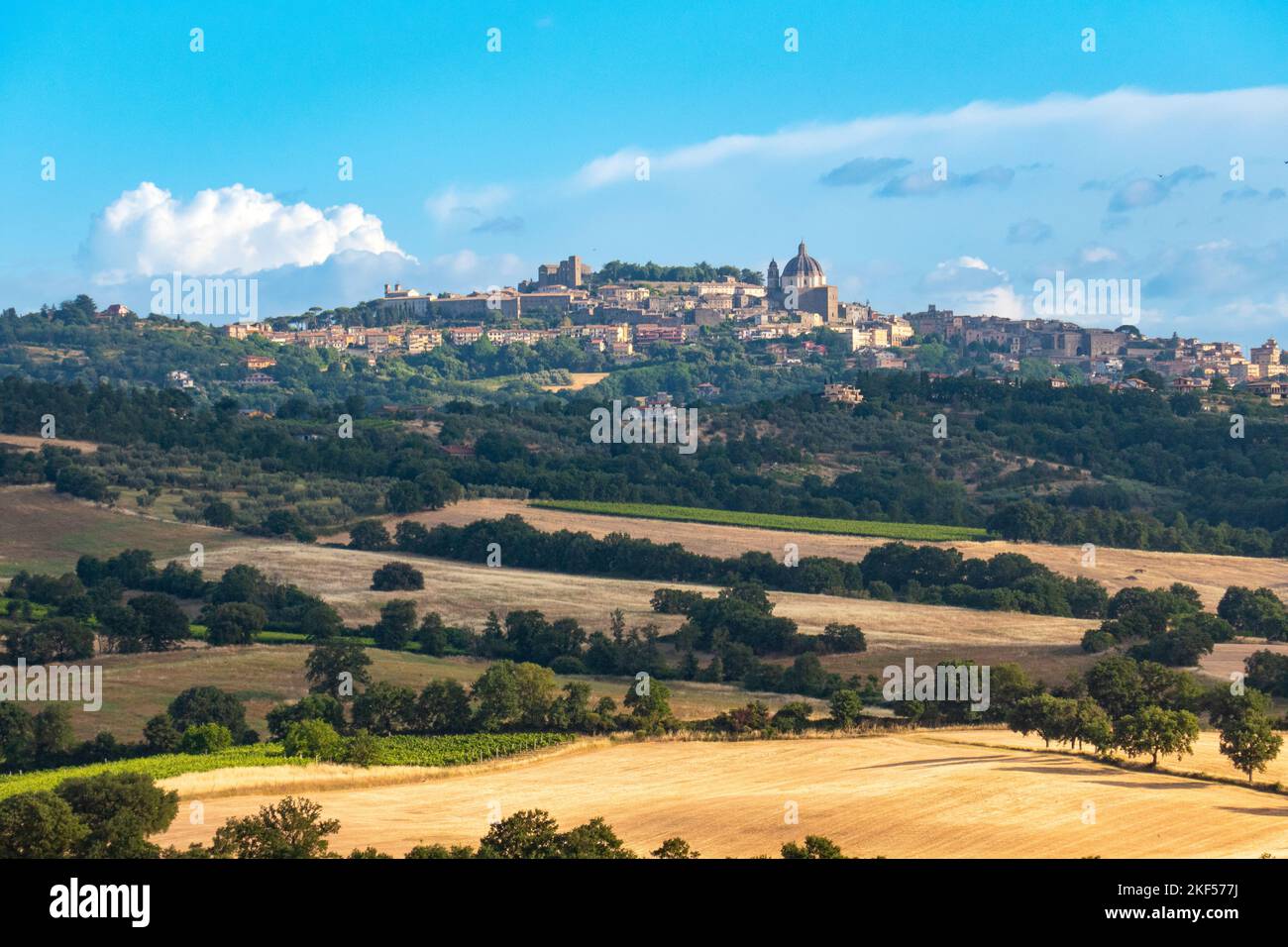 Landscape along via Francigena path between Montefiascone and Viterbo ...