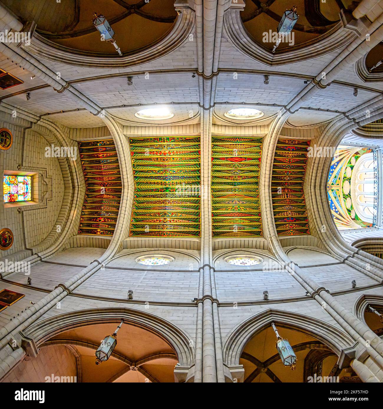 Madrid, Spain - November 5, 2022: Interior architecture of the Almudena ...