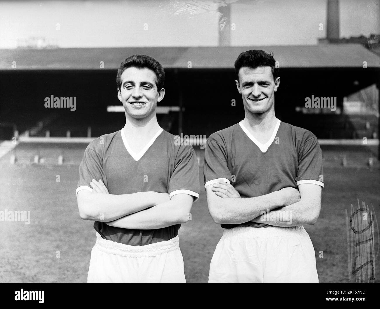 (L-R) David Pegg and Liam 'Bill' Whelan, Manchester United Stock Photo ...
