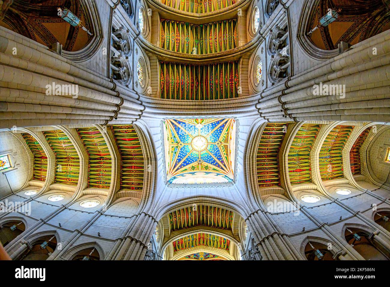 Madrid, Spain - November 5, 2022: Interior architecture of the Almudena ...