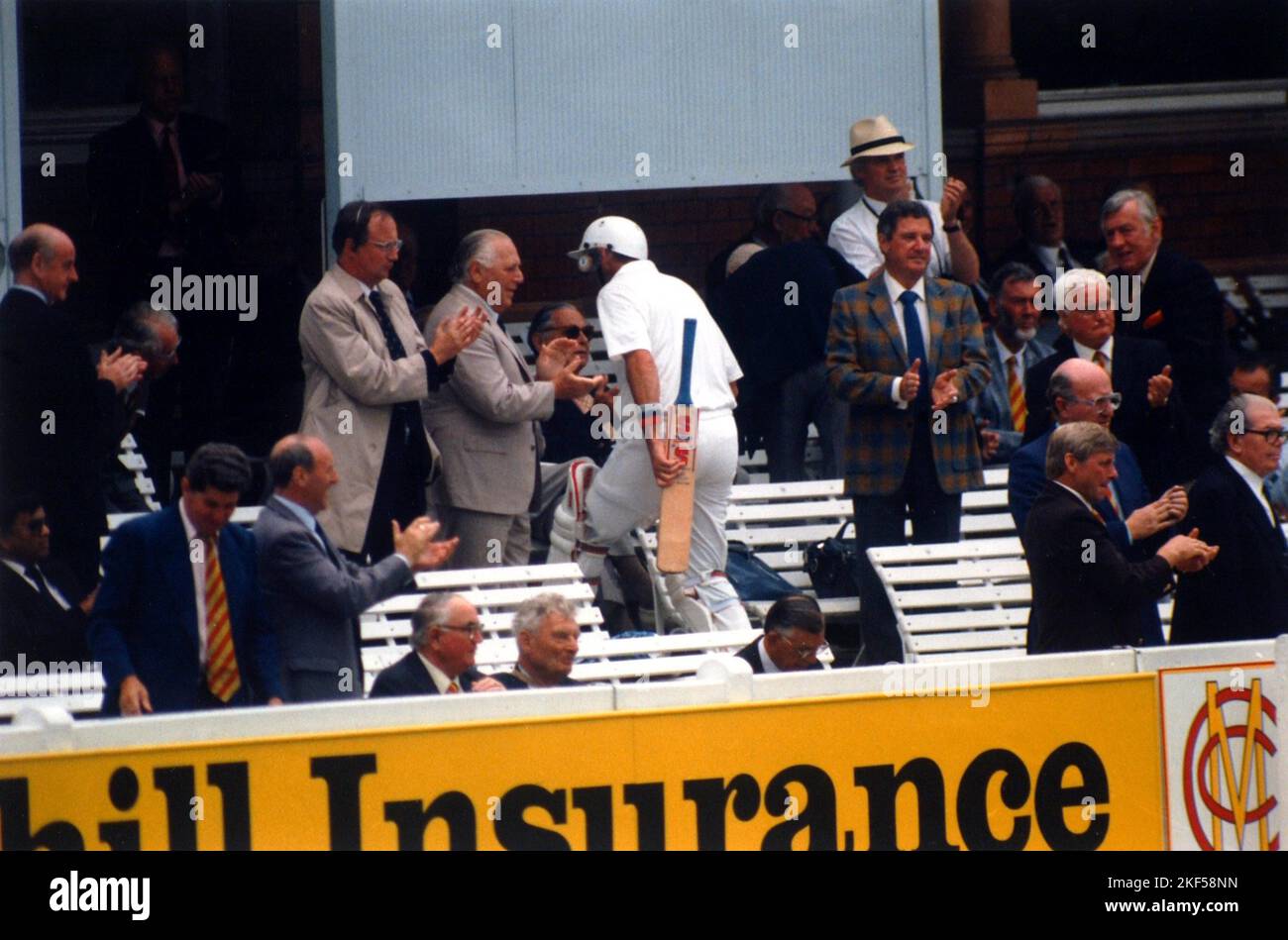 England's Graham Gooch is given a standing ovation by the crowd as he ...