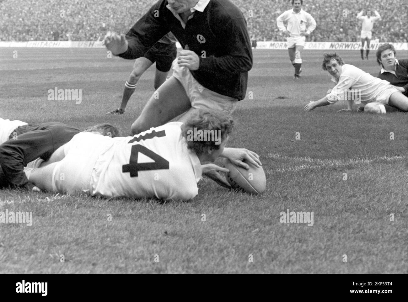 England's John Carleton goes over the line to score his first international try Stock Photo - Alamy