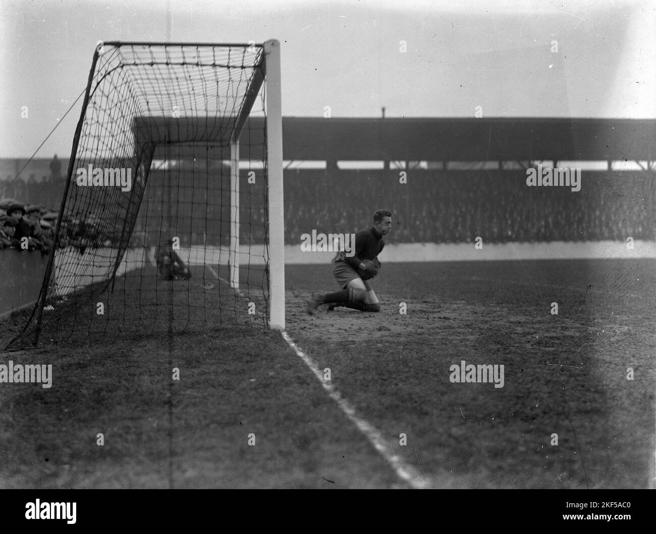 Manchester United goalkeeper Alf Steward makes a save Stock Photo - Alamy