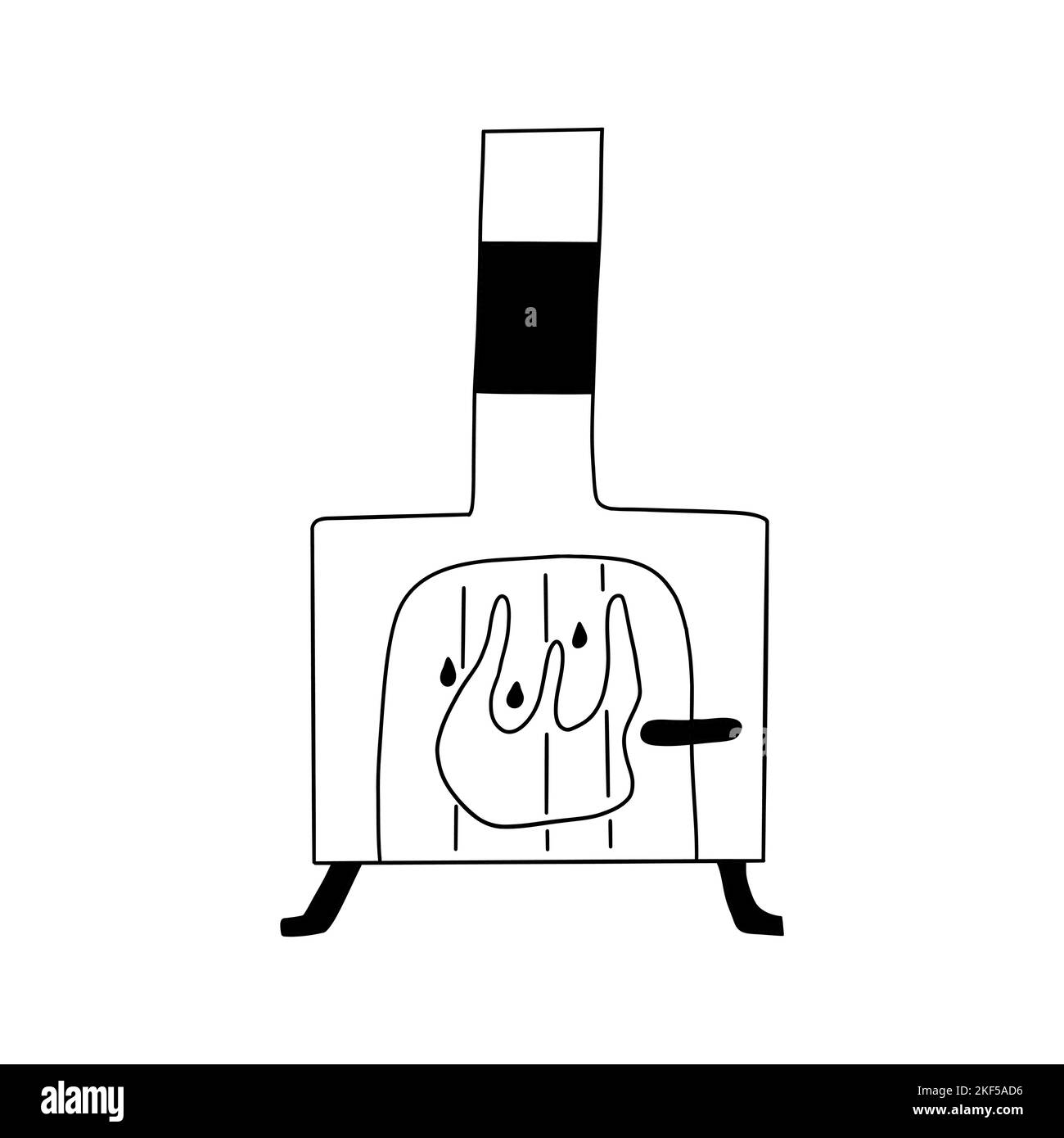 Small stove for heating house with wood. Potbelly stove for heat radiation in the cold season ...