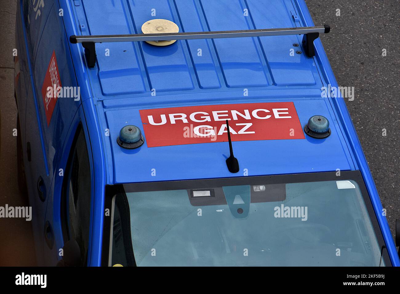 A Gaz Réseau Distribution France (GRDF) emergency vehicle is seen on ...