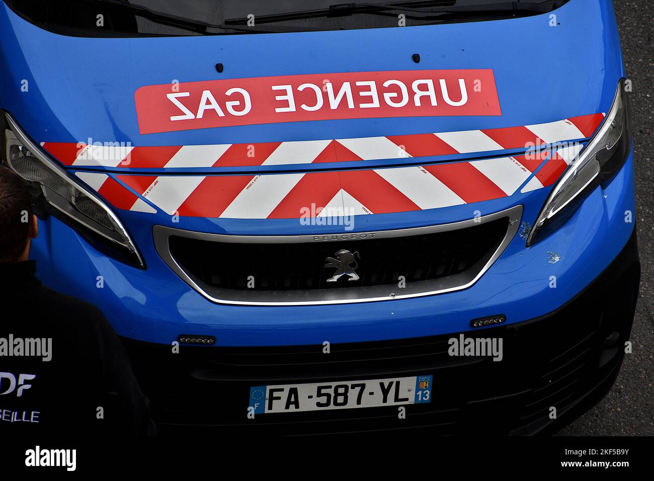 A Gaz Réseau Distribution France (GRDF) emergency vehicle is seen on ...