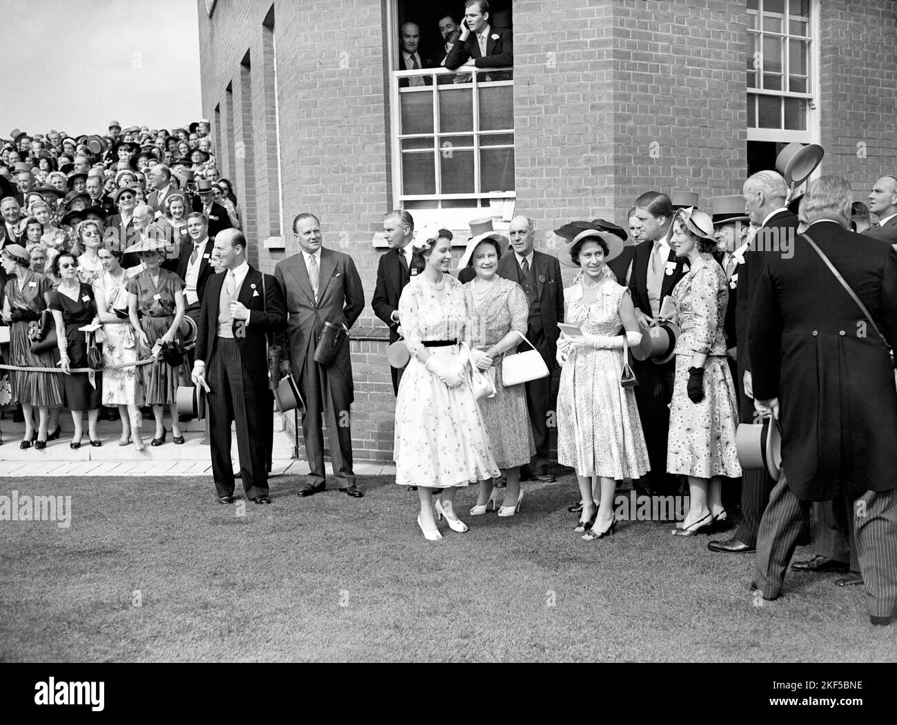 Queen Elizabeth II with the Queen Mother and Princess Margaret in the ...