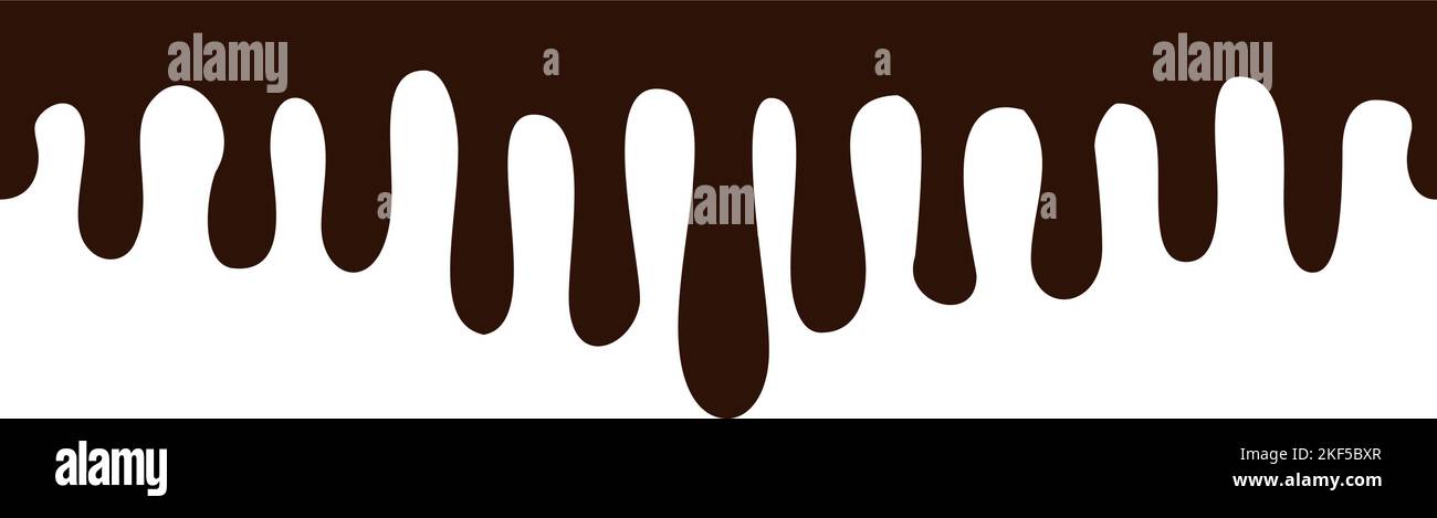 Melting chocolate border. Dripping brown paint flow Stock Vector Image ...