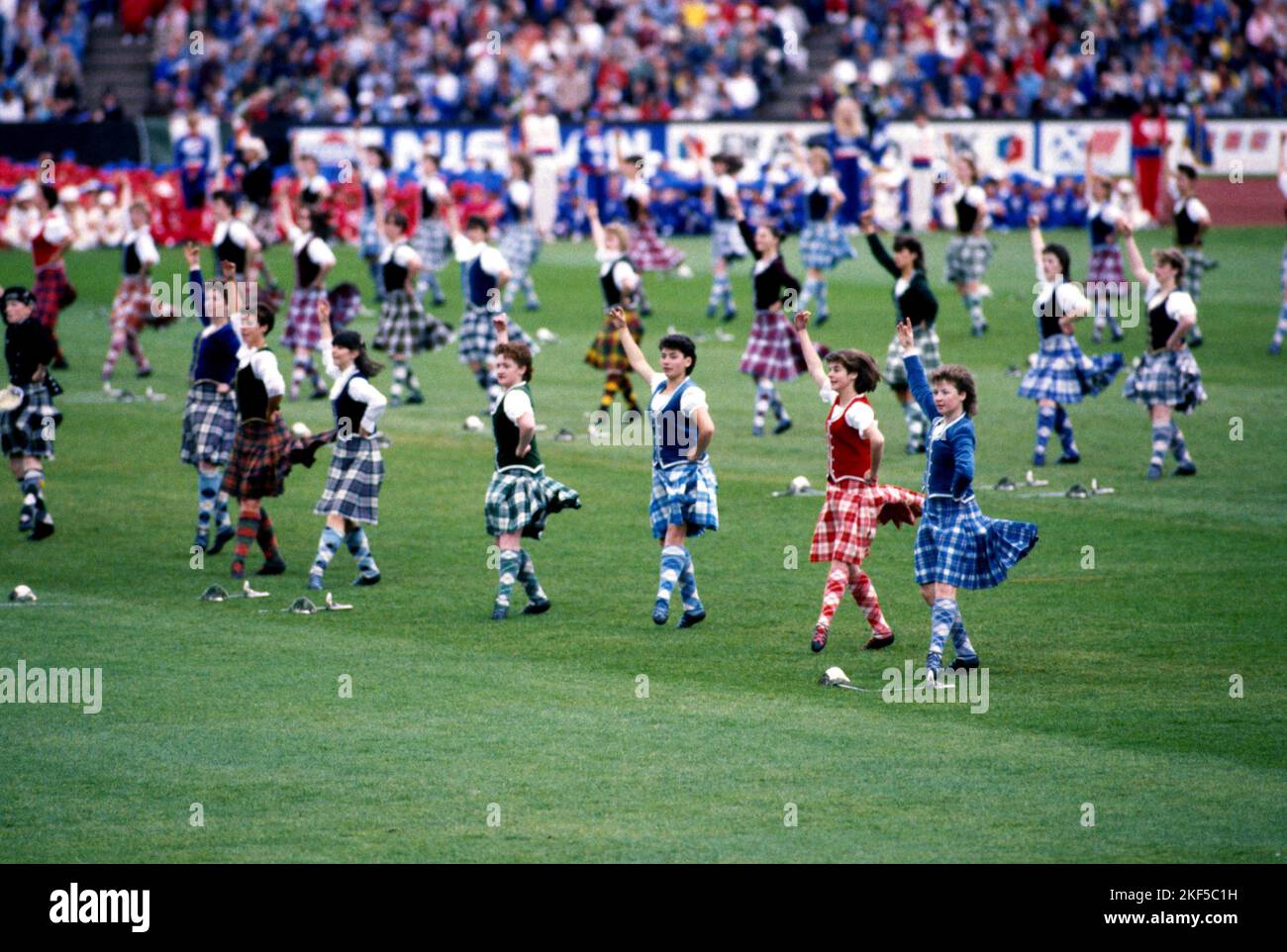 Traditional Scottish entertainment during the Opening Ceremony Stock ...