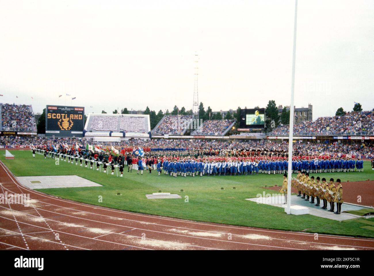General view of the 26 competing teams lined up on the Meadowbank ...