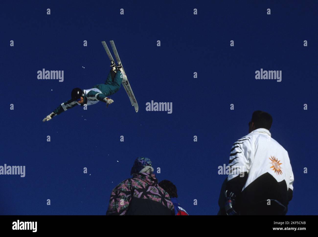 Fans watch the action in the Freestyle Aerials Stock Photo - Alamy