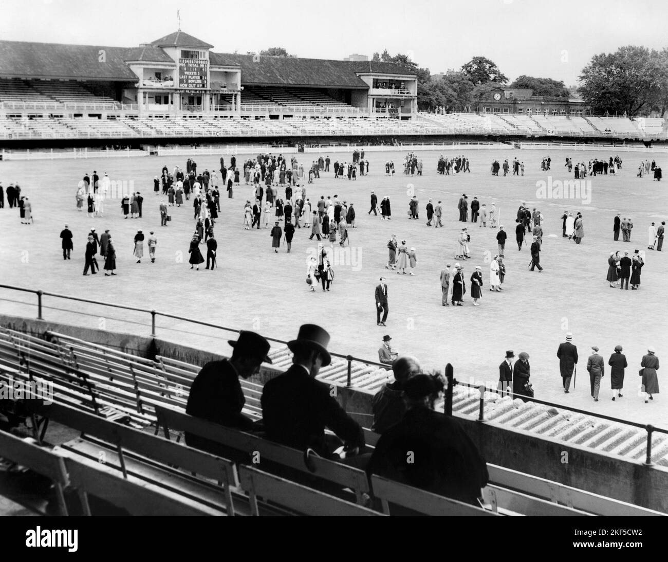 Spectators are traditionally allowed a walk on the pitch at lunch ...