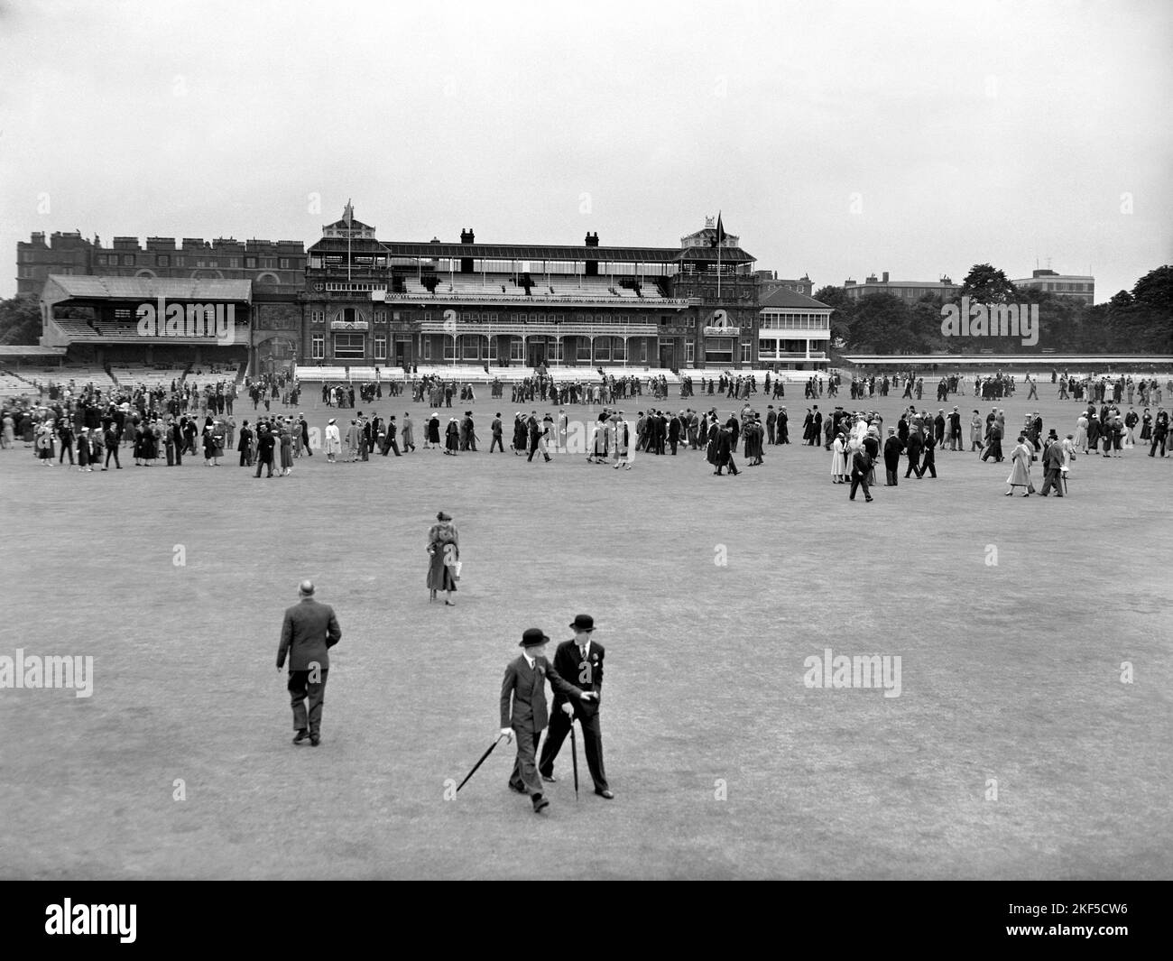 Spectators are traditionally allowed a walk on the pitch at lunch ...