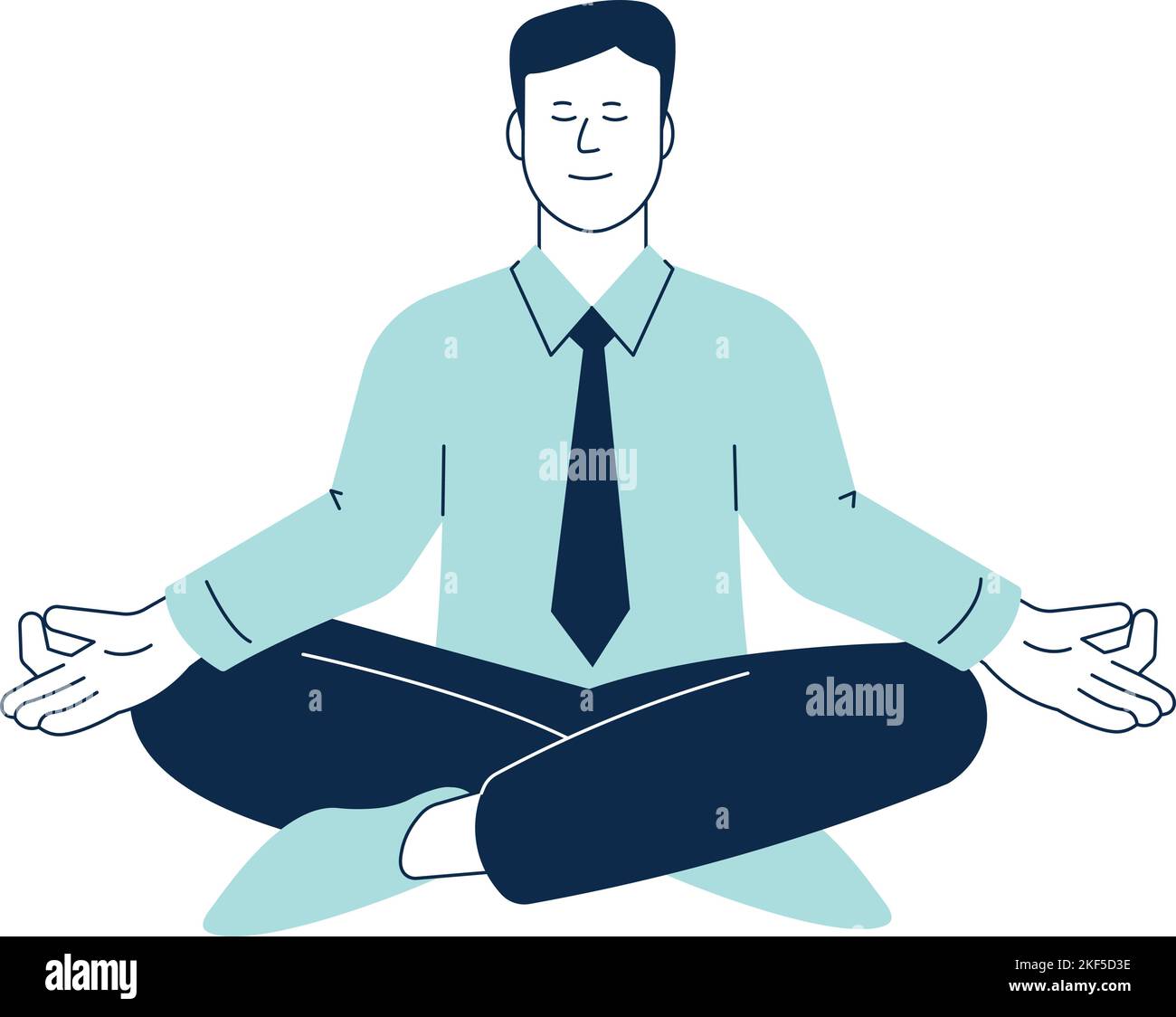 Mind relaxation technique. Calming person in lotus pose Stock Vector ...