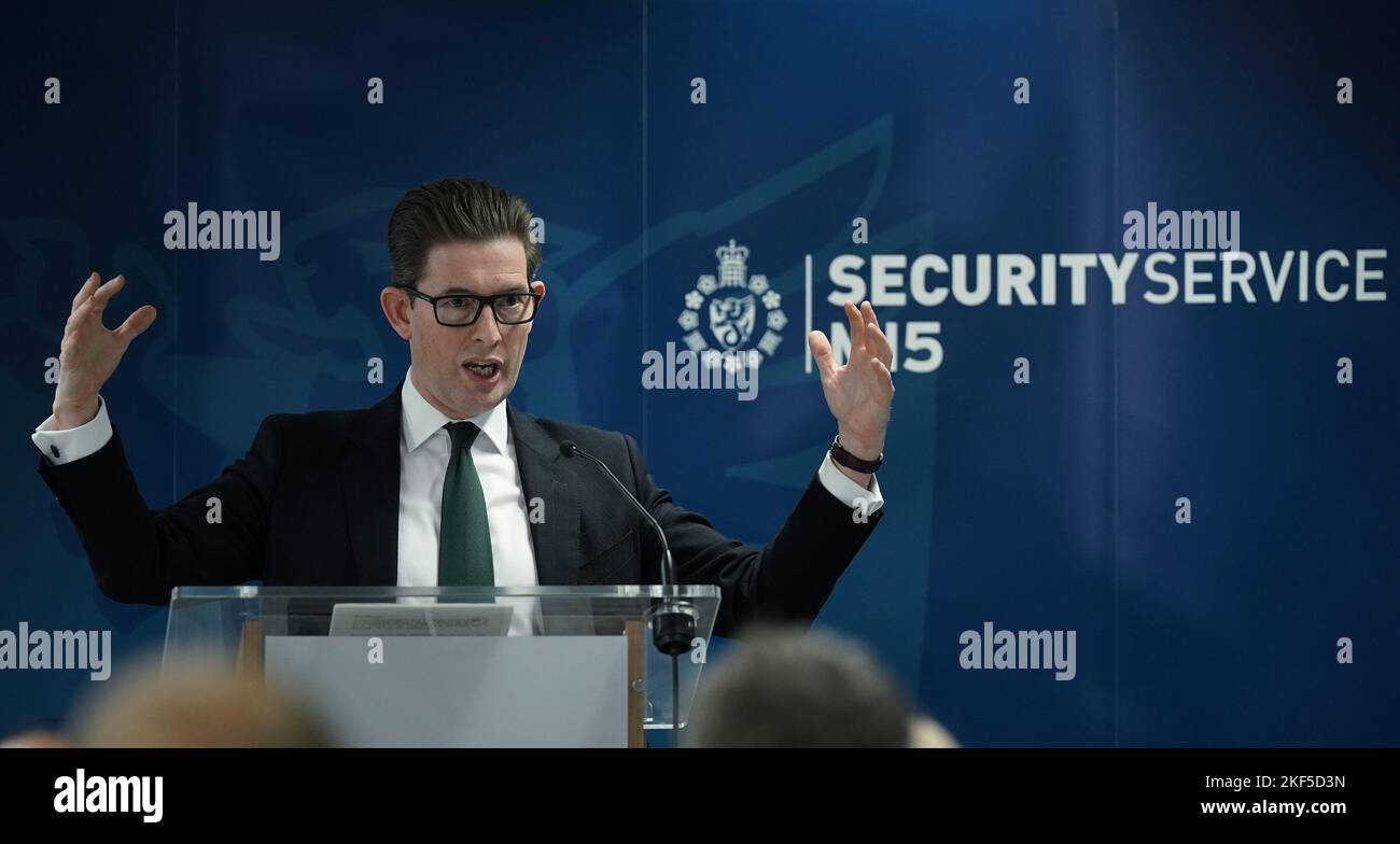 MI5 Director General, Ken McCallum, gives a speech at Thames House in ...