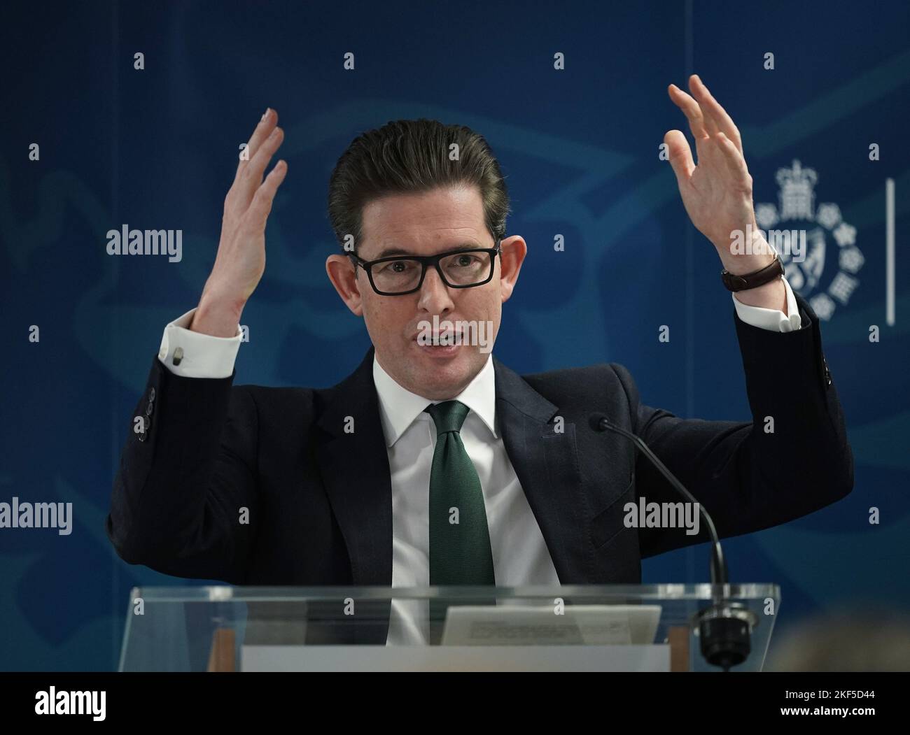 MI5 Director General, Ken McCallum, gives a speech at Thames House in ...