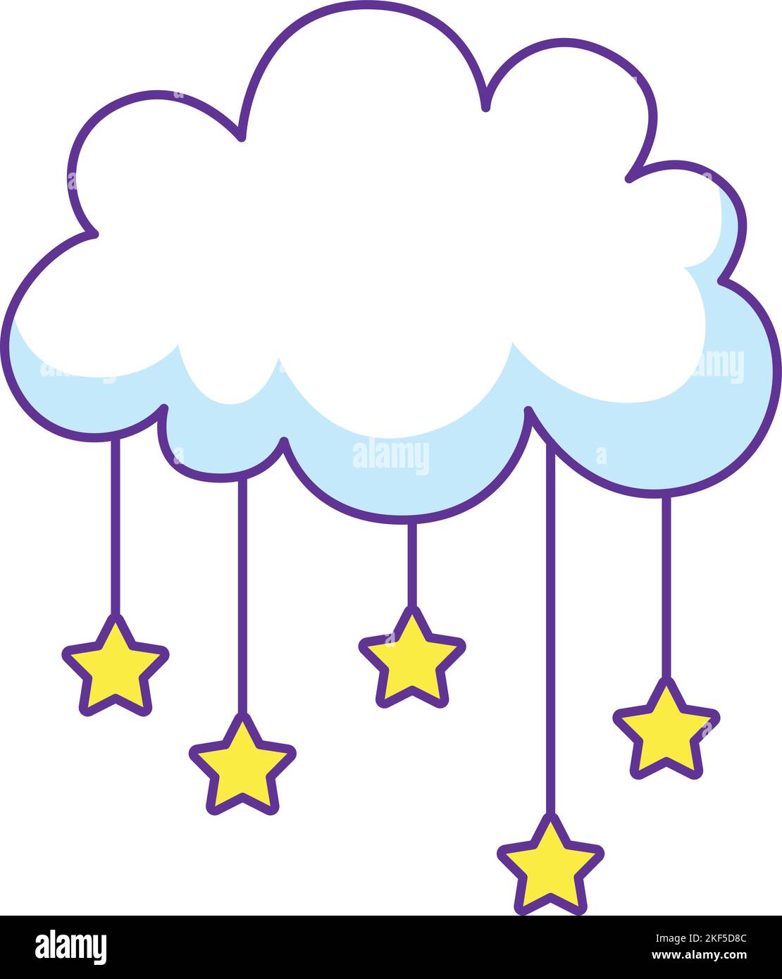 Cute cloud with hanging stars. Sweet dream symbol Stock Vector Image ...