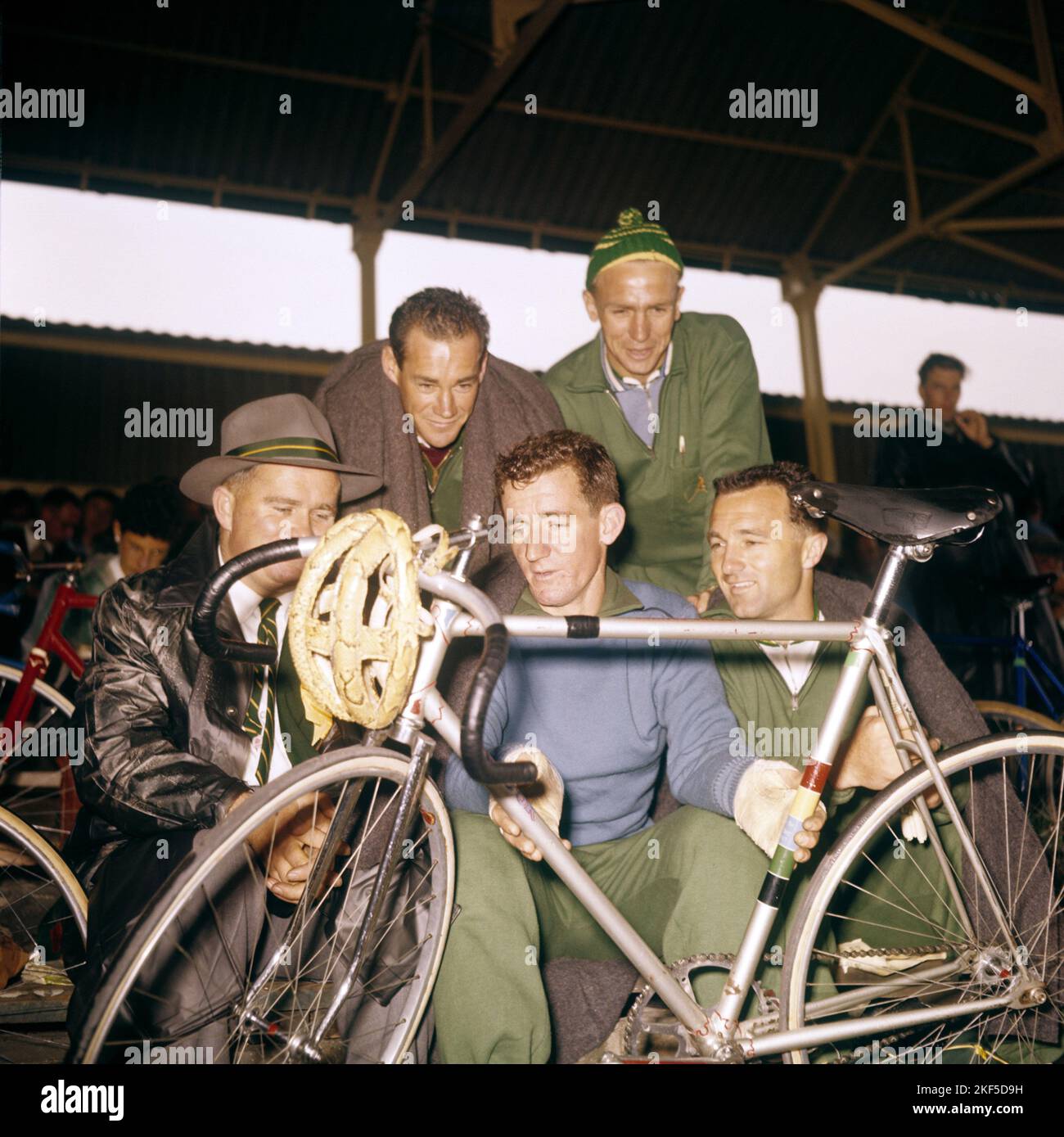 Australia's cycling team (L-R) Team manager from Adelaide Ron O'Donnell ...