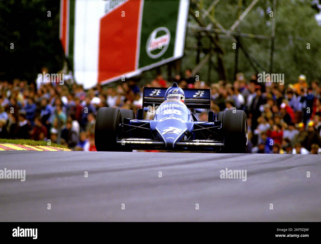 An action shot of Philippe Streiff during the race at Brands Hatch ...